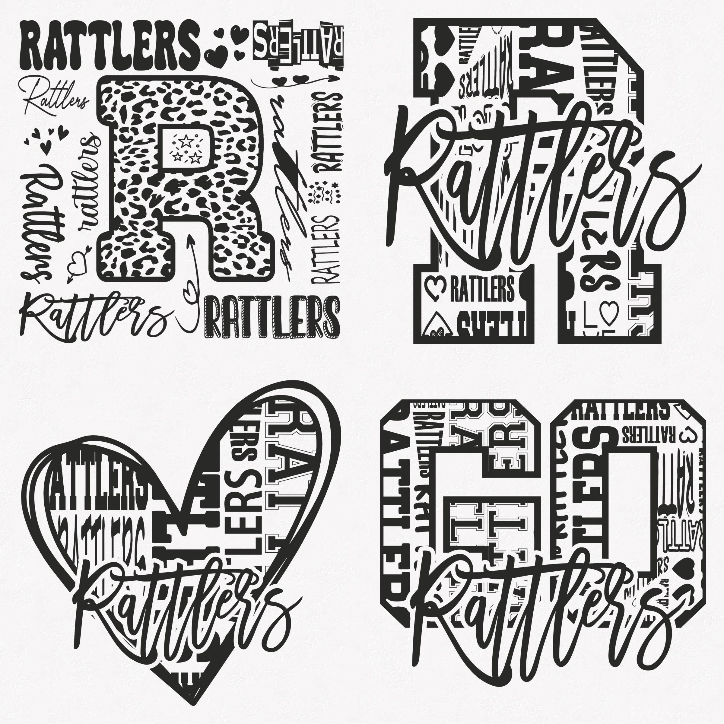 Rattlers Svg, Rattlers Typography 4 Sports Svg Mascot Pack, Rattlers ...