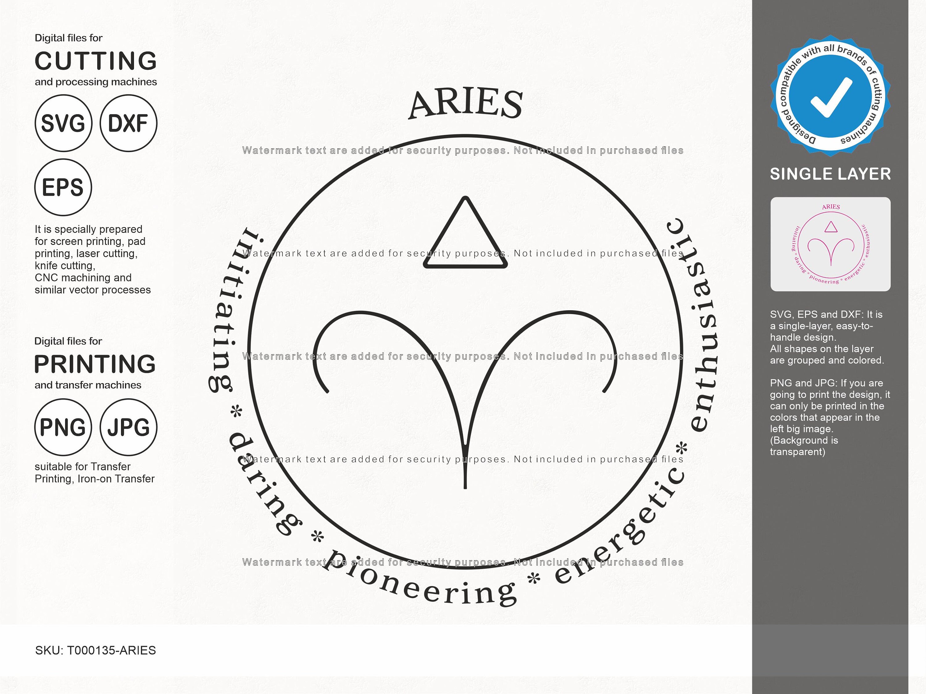 Aries Svg, Ram Zodiac Symbol Svg, Aries Zodiac Sign Svg, 9-pack Aries ...