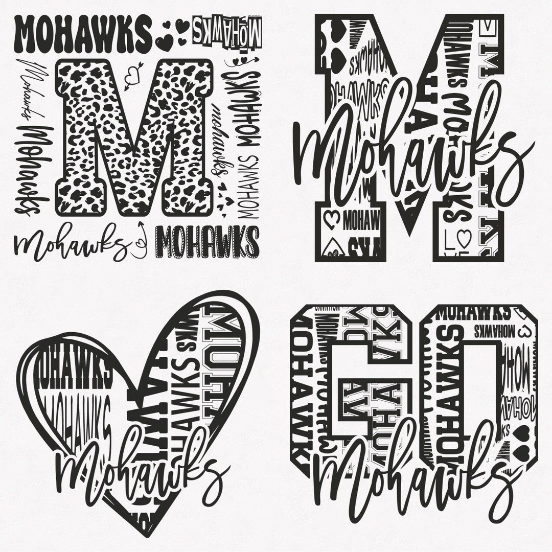 Mohawks Svg, Mohawks Typography 4 Sports Svg Mascot Pack, Mohawks ...