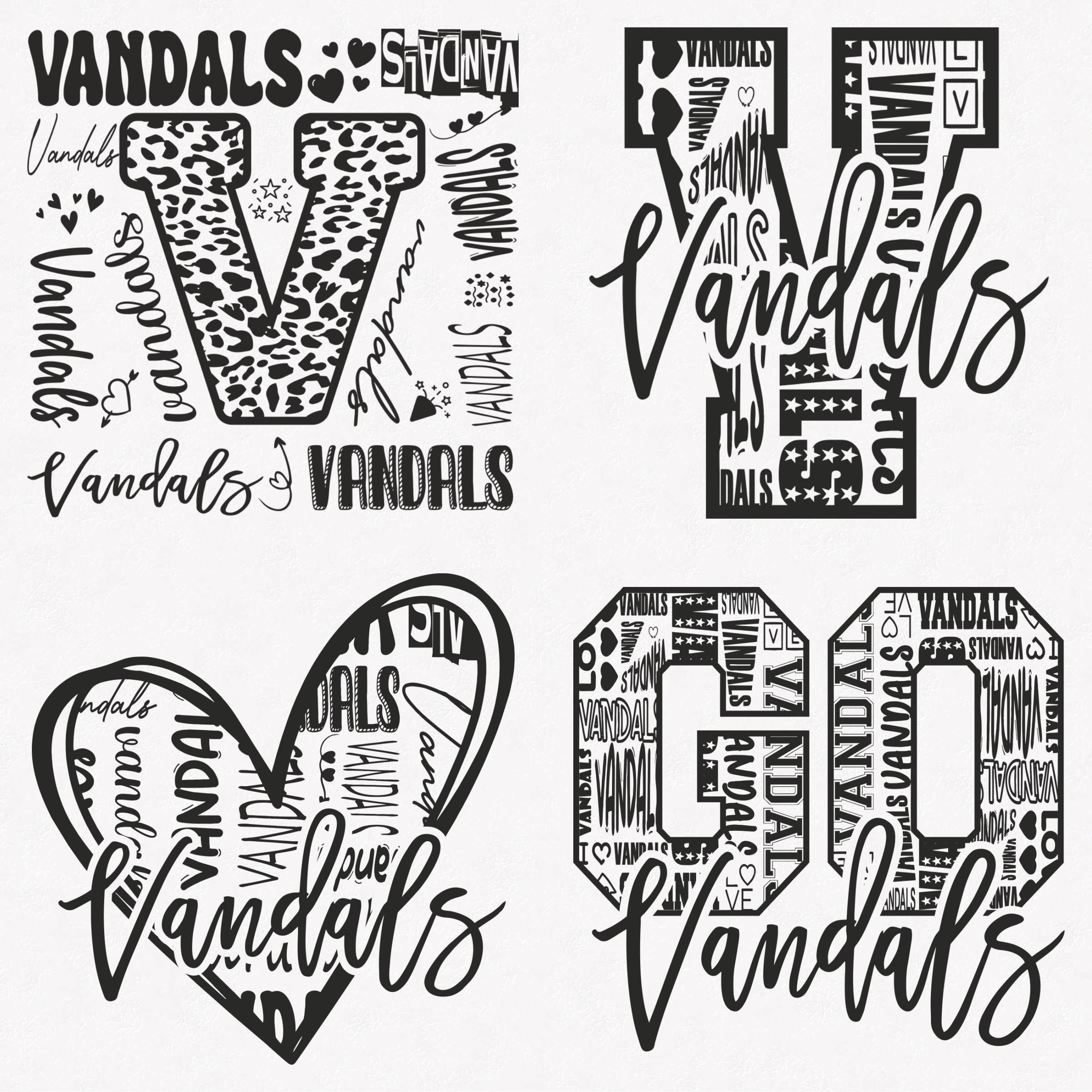 Vandals Svg, Vandals Typography 4 Sports Svg Mascot Pack, Vandals Typography Svg Cut Files ...