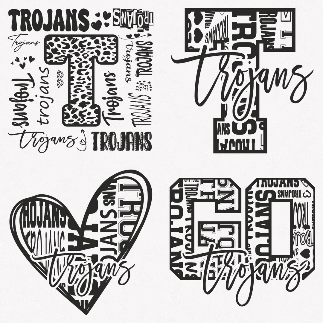 Trojans Svg, Trojans Typography 4 Sports Svg Mascot Pack, Trojans ...
