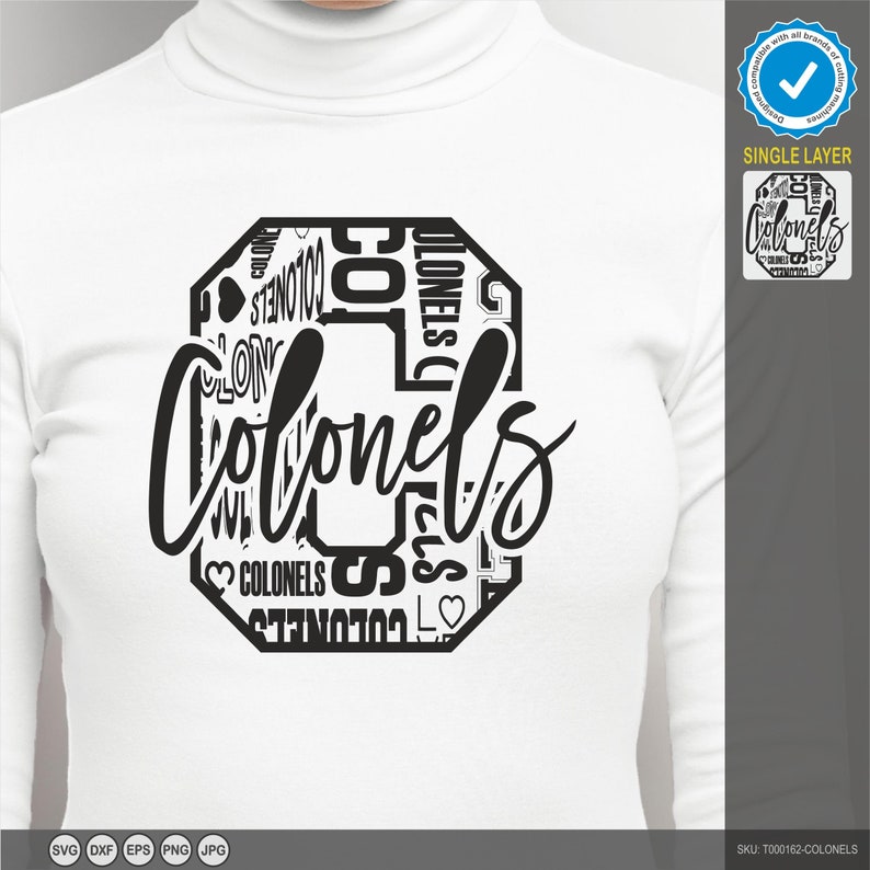 Colonels Svg, Colonels Typography 4 Sports Svg Mascot Pack, Colonels ...
