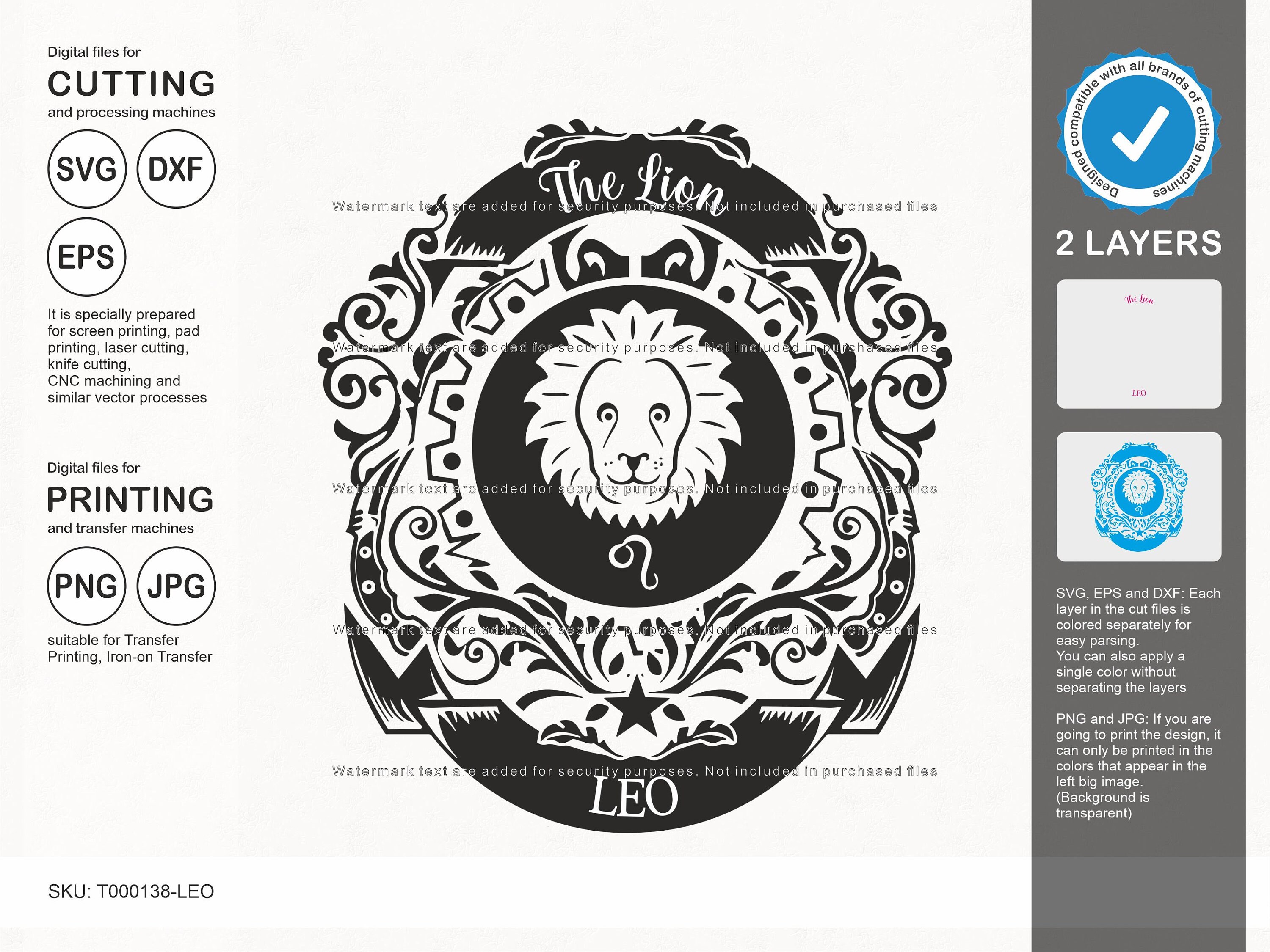 Leo Svg Lion Zodiac Symbol Svg Leo Zodiac Sign Svg 9-pack - Etsy
