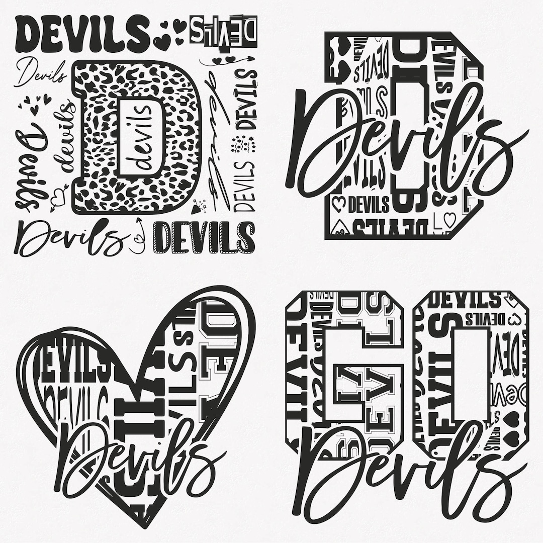 Devils Svg, Devils Typography 4 Sports Svg Mascot Pack, Devils ...