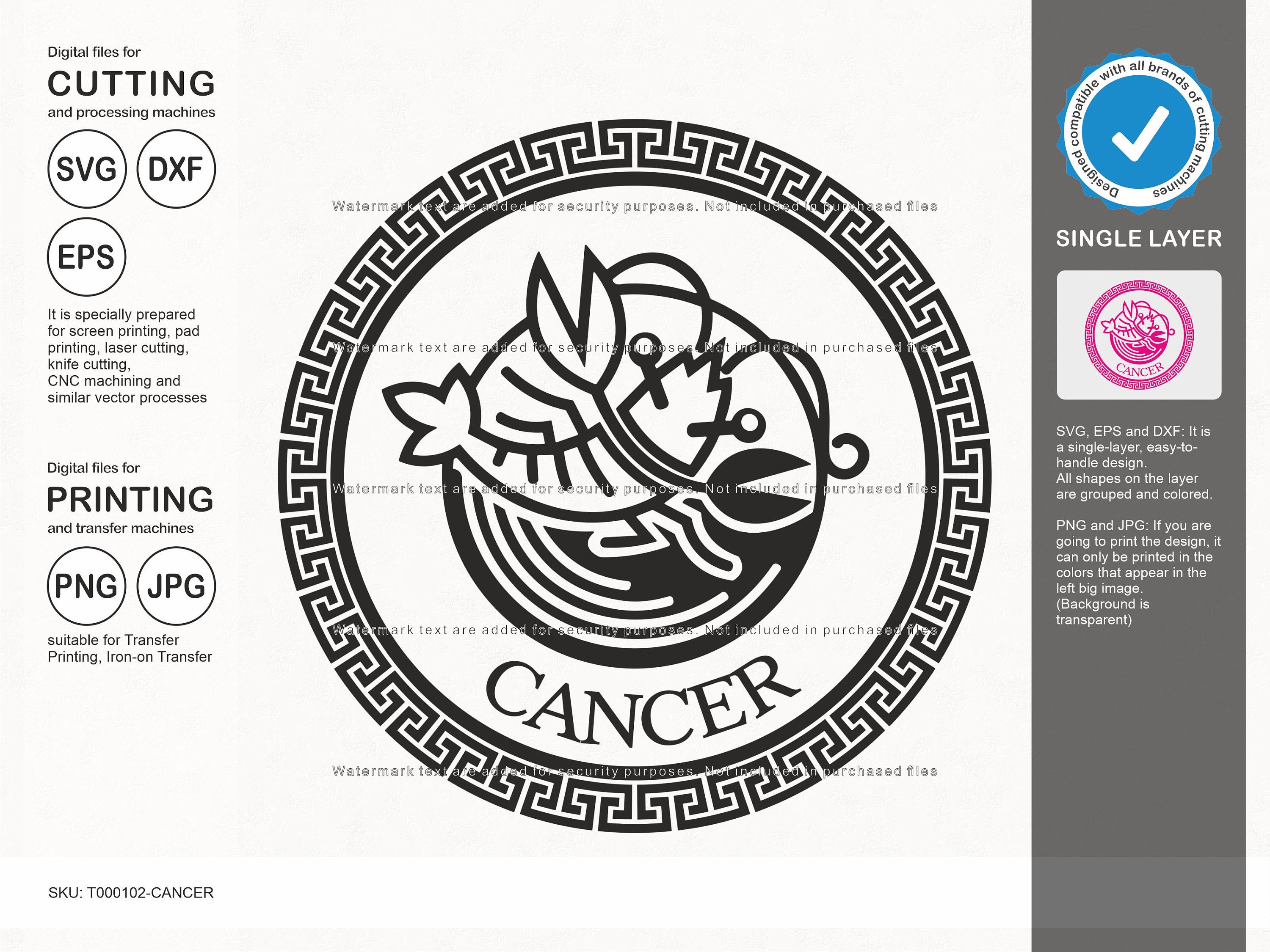 Cancer Svg, Crab Zodiac Symbol Svg, Cancer Zodiac Sign Svg, 9-pack ...