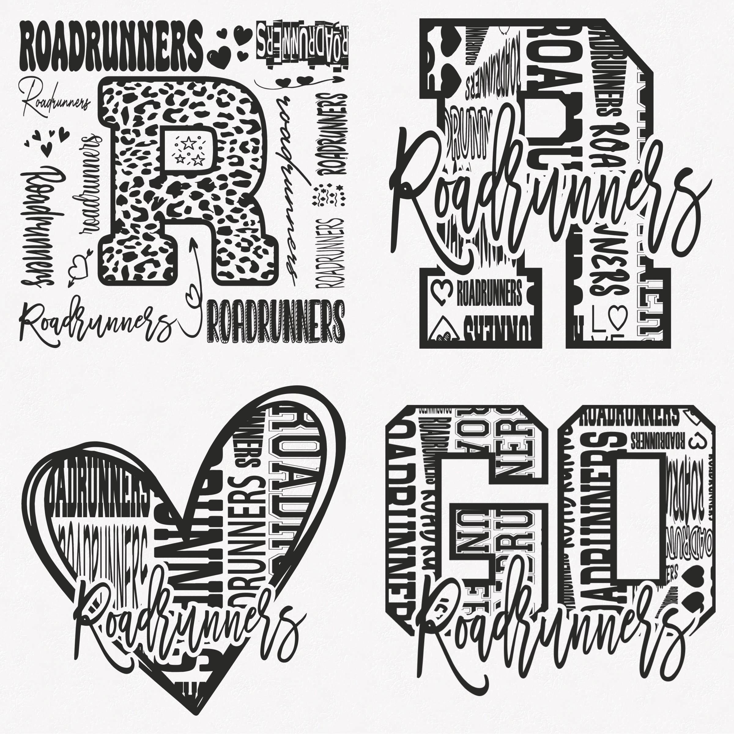 Roadrunners Svg, Roadrunners Typography 4 Sports Svg Mascot Pack ...