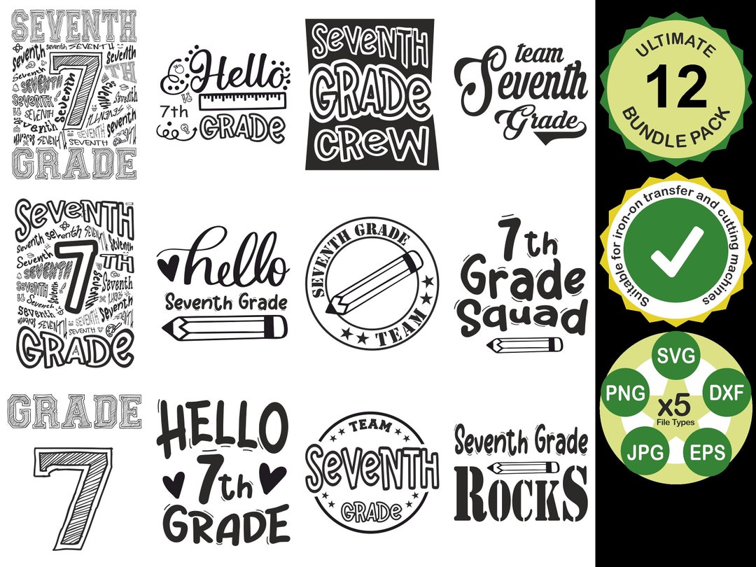 Seventh Grade Bundle Svg, 7th Grade Bundle Svg, Digital Cut Files ...