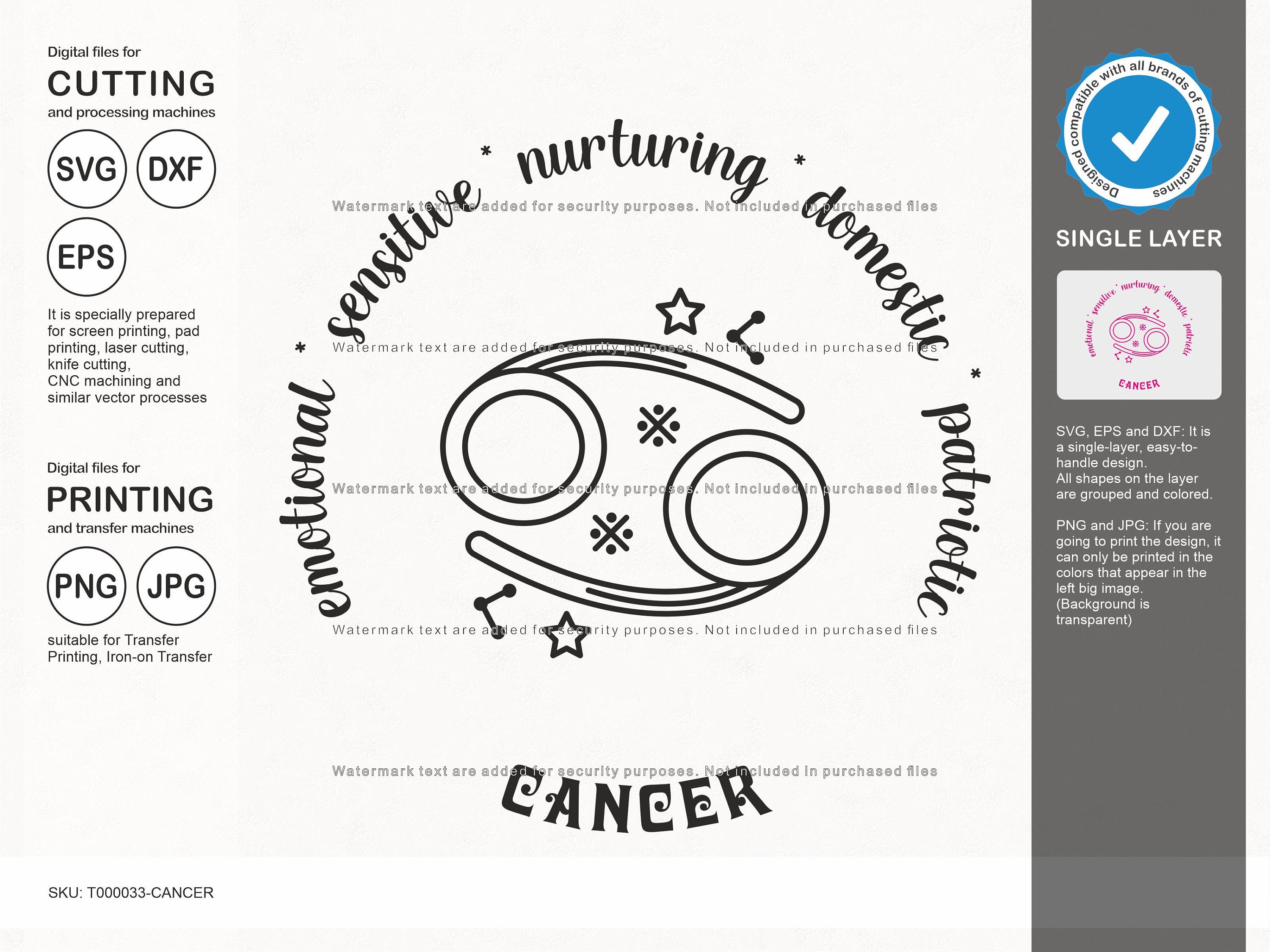 Cancer Svg, Crab Zodiac Symbol Svg, Cancer Zodiac Sign Svg, 9-pack ...