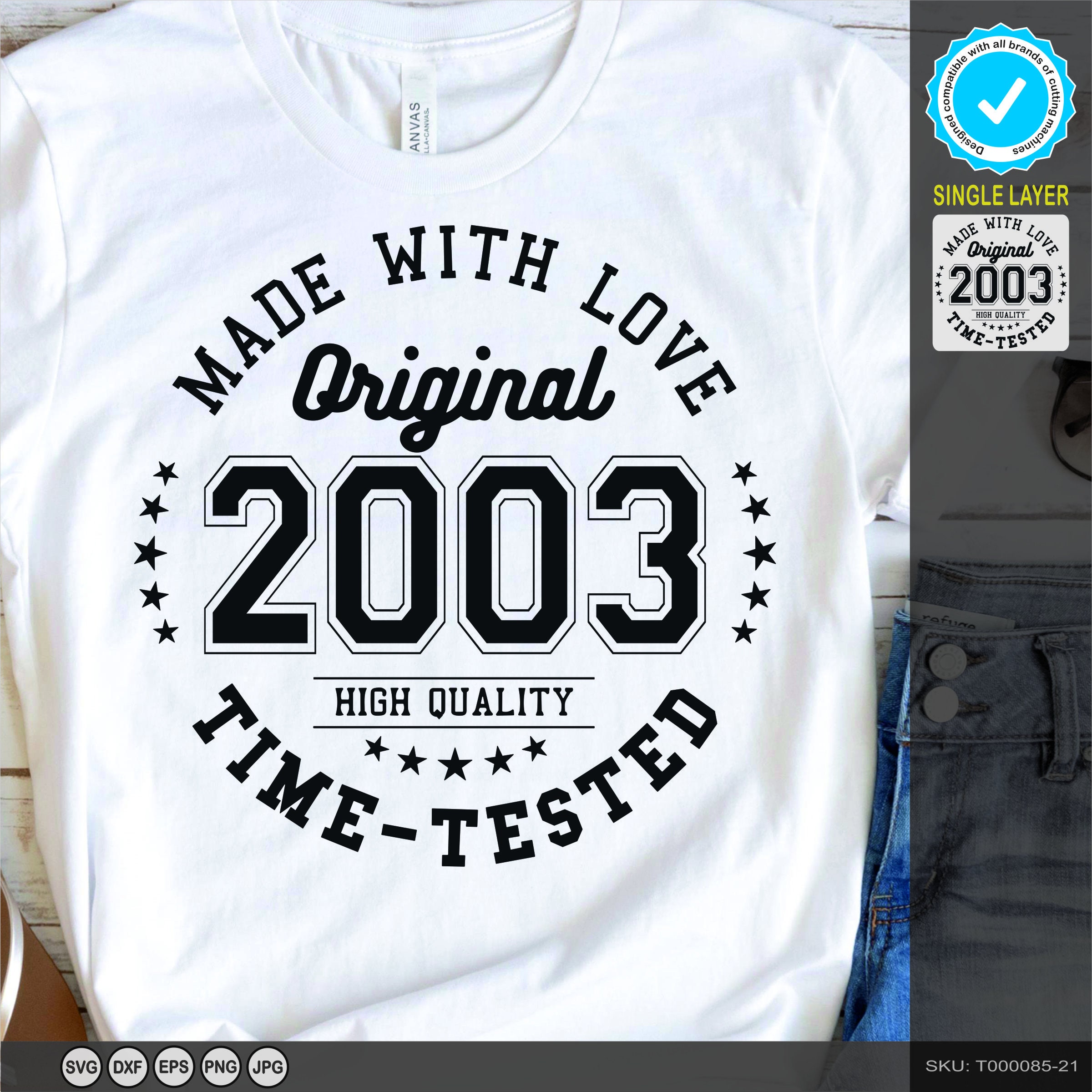 2003 Svg, 21st Birthday Svg, 6-pack 2003 Svg Bundle, Original Rustic ...