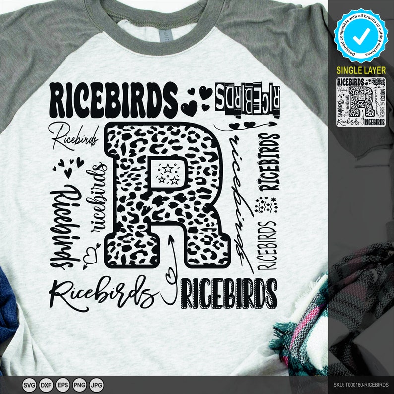 Ricebirds Svg, Ricebirds Typography 4 Sports Svg Mascot Pack, Ricebirds ...