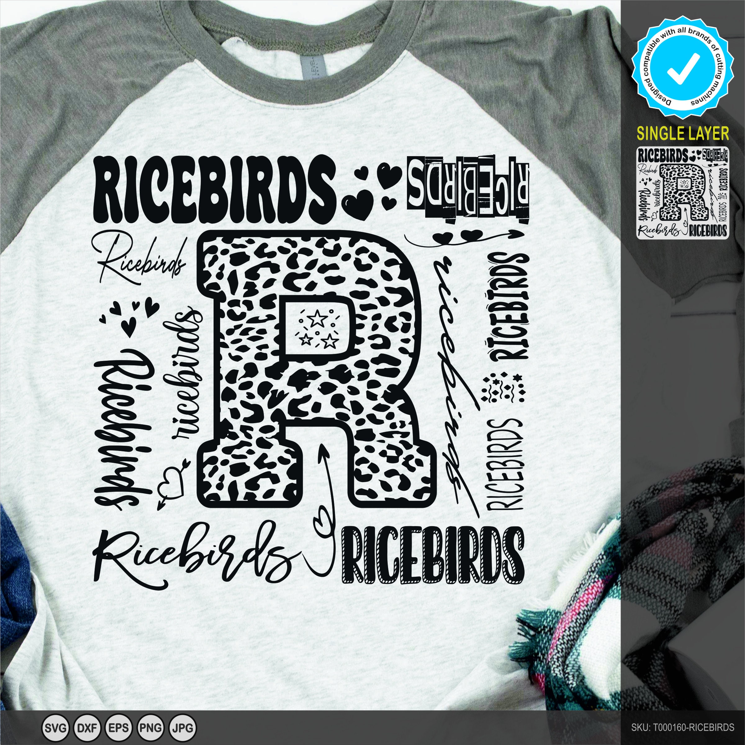 Ricebirds Svg, Ricebirds Typography 4 Sports Svg Mascot Pack, Ricebirds ...