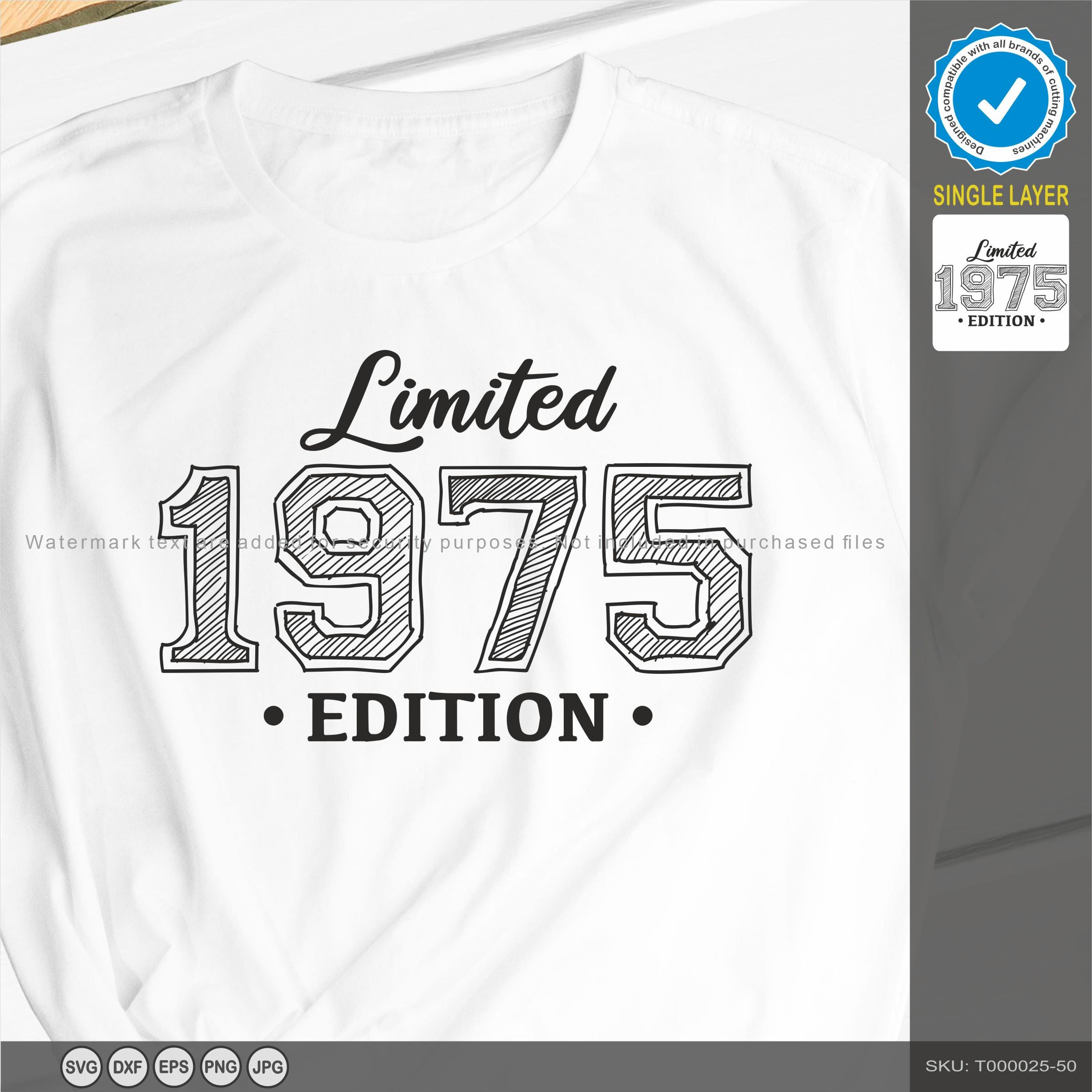 1975 Svg, 50th Birthday Svg, 6-pack 1975 Svg Bundle, Vintage 1975 Svg ...