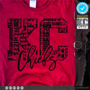 Chiefs Svg, Kc Typography Svg Mascot Design, Chiefs Typography Svg Cut ...