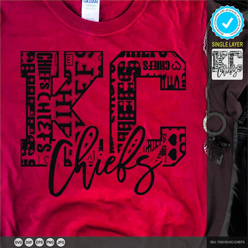 Chiefs Svg, Kc Typography Svg Mascot Design, Chiefs Typography Svg Cut ...