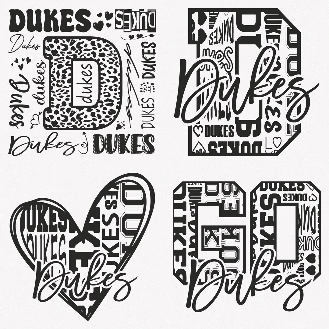 Dukes Svg, Dukes Typography 4 Sports Svg Mascot Pack, Dukes Typography ...