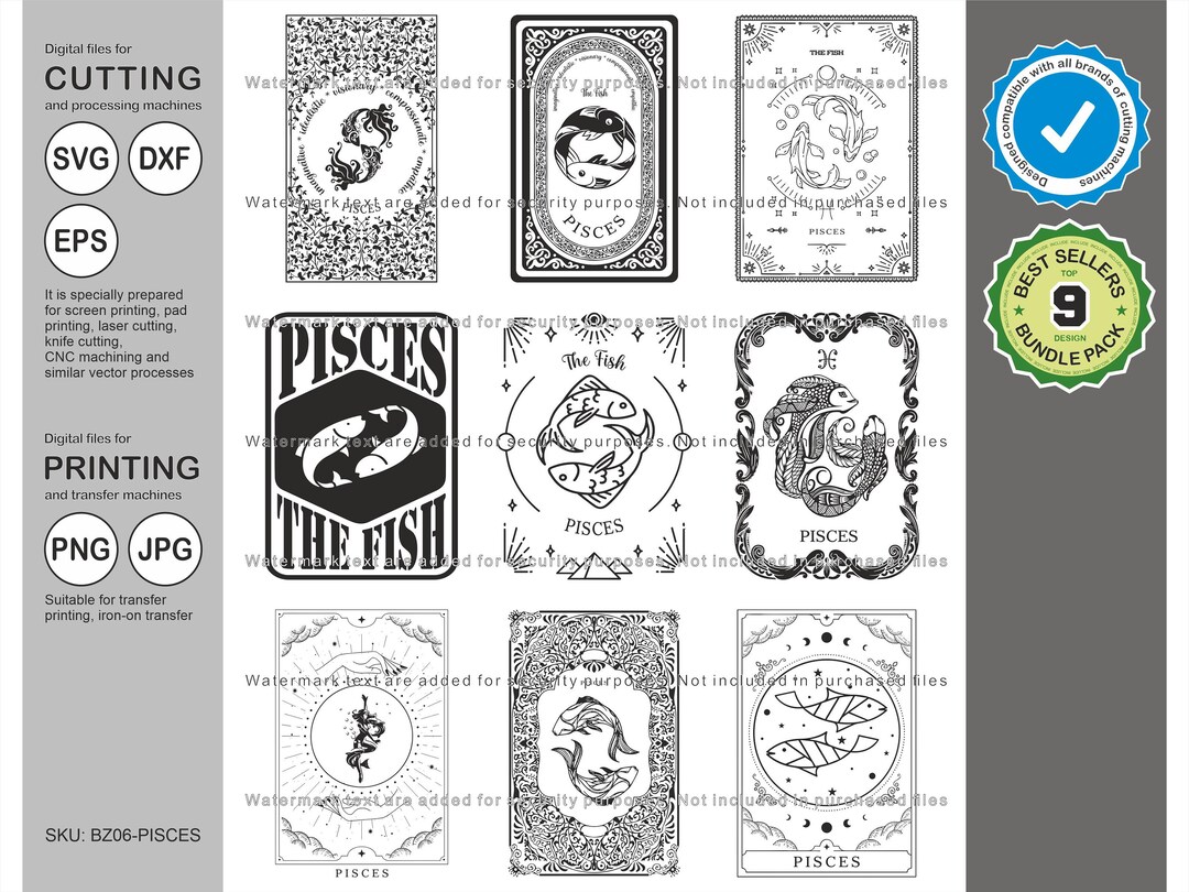 Pisces Svg Fish Zodiac Symbol Svg Pisces Zodiac Sign Svg - Etsy