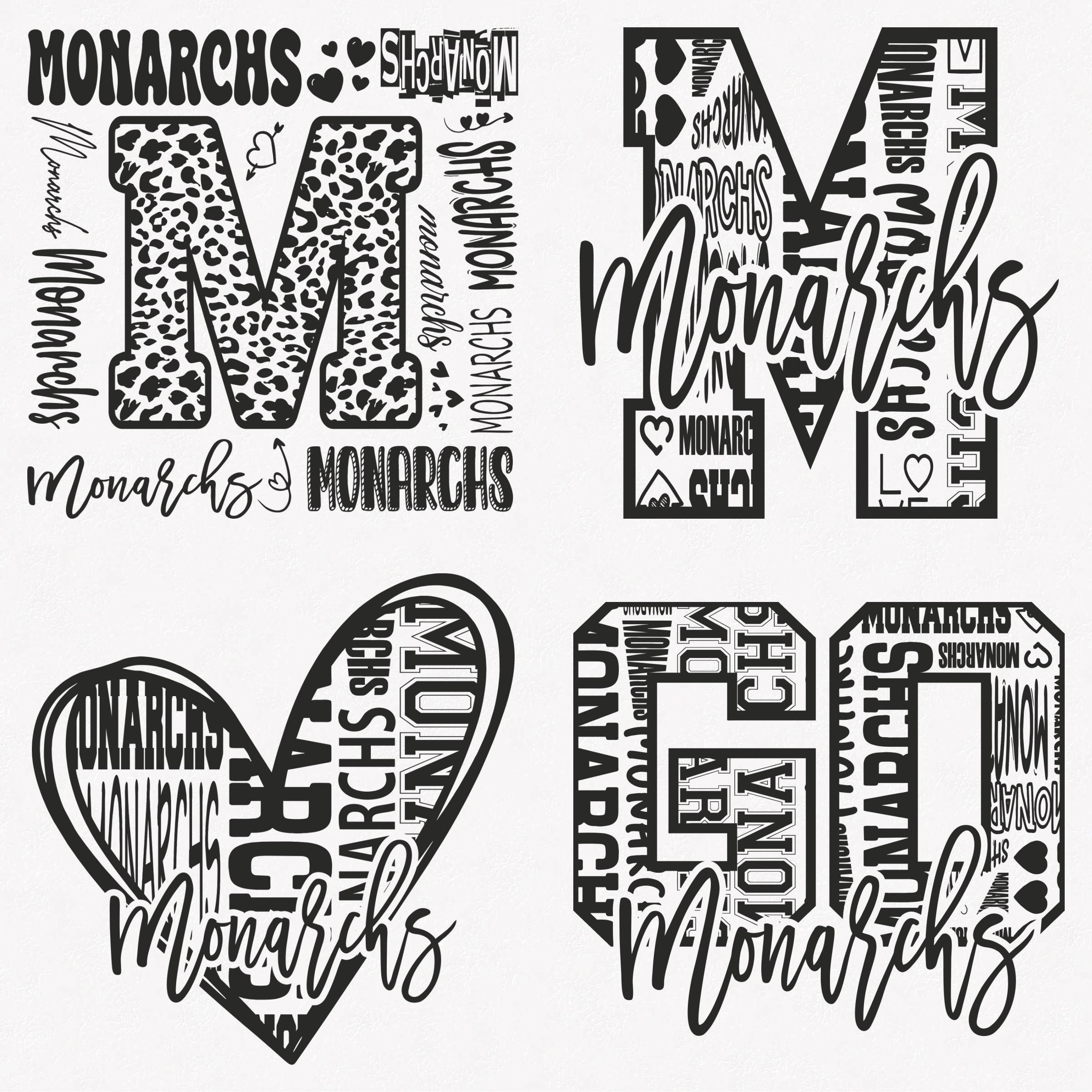 Monarchs Svg, Monarchs Typography 4 Sports Svg Mascot Pack, Monarchs ...