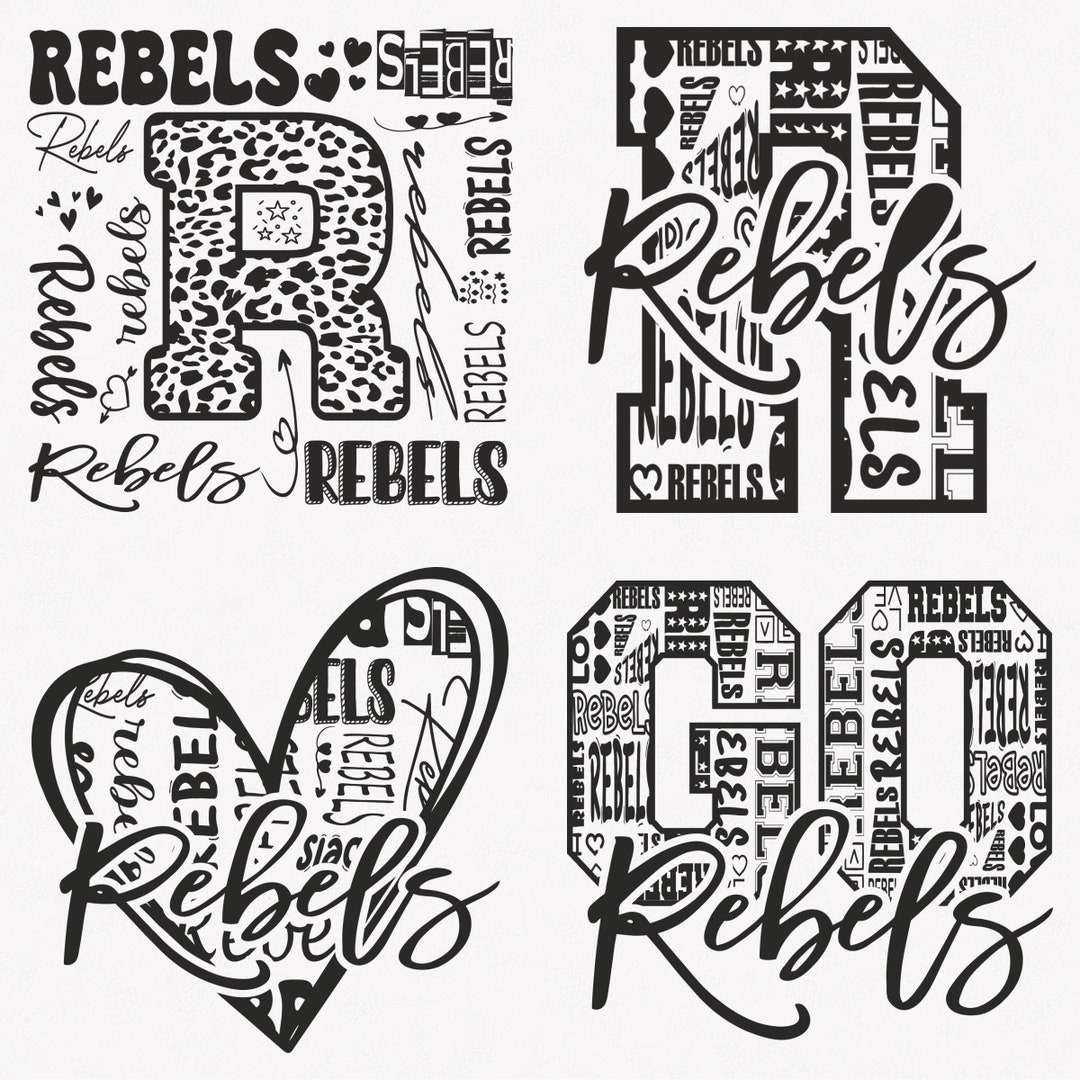 Rebels Svg, Rebels Typography 4 Sports Svg Mascot Pack, Rebels ...