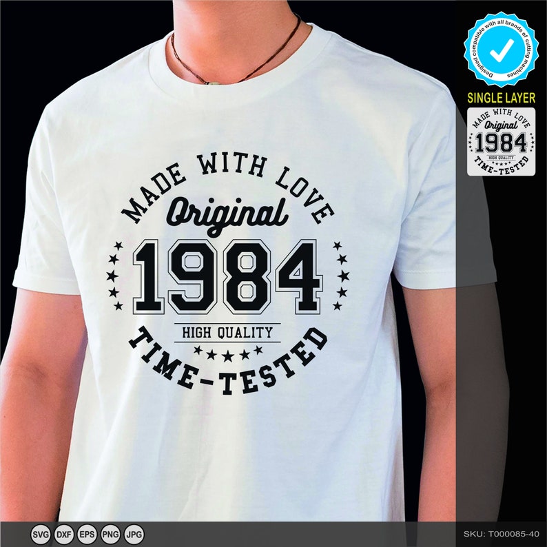 1984 Svg, 40th Birthday Svg, 6-pack 1984 Svg Bundle, Original Rustic ...