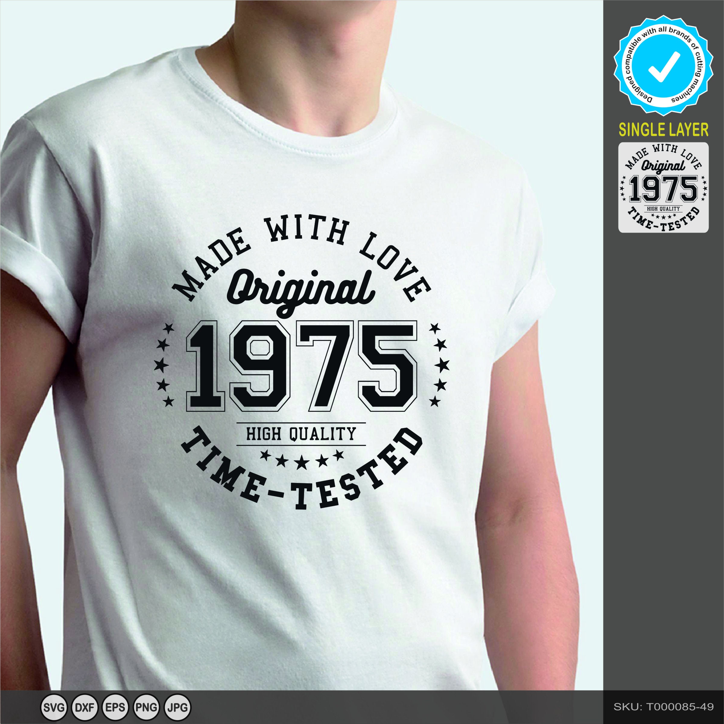 1975 Svg, 49th Birthday Svg, 6-pack 1975 Svg Bundle, Original Rustic ...