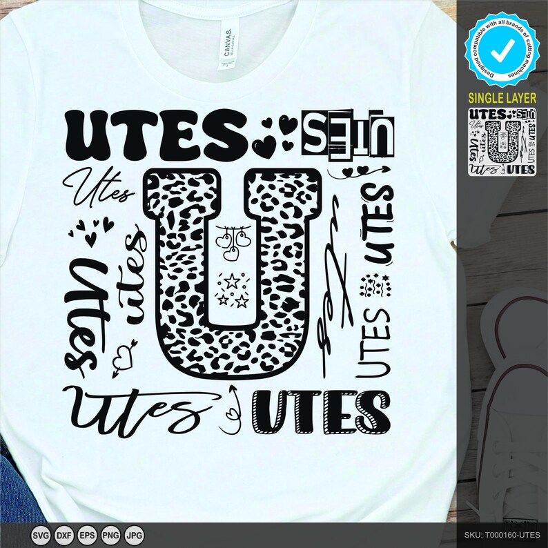 Utes Svg, Utes Typography 4 Sports Svg Mascot Pack, Utes Typography Svg ...