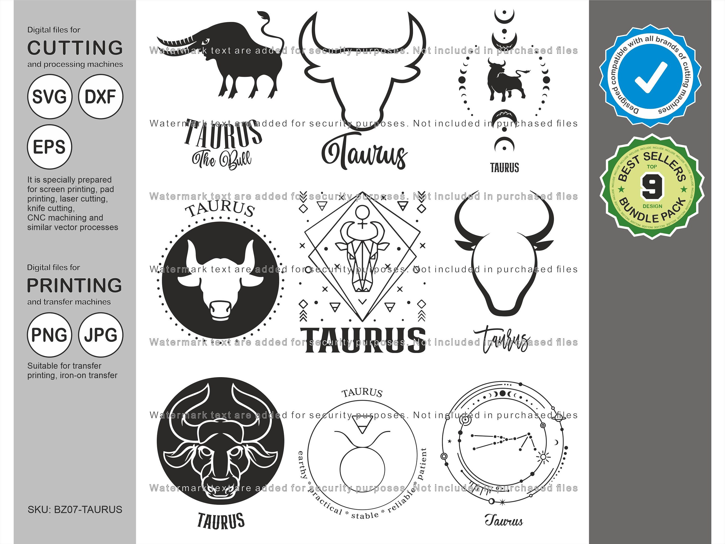 Taurus Svg Bull Zodiac Symbol Svg Taurus Zodiac Sign Svg - Etsy