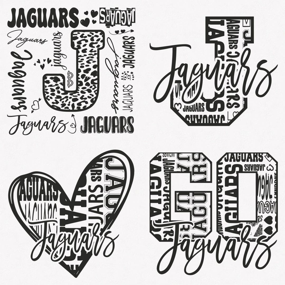 Jaguars Svg, Jaguars Typography 4 Sports Svg Mascot Pack, Jaguars ...