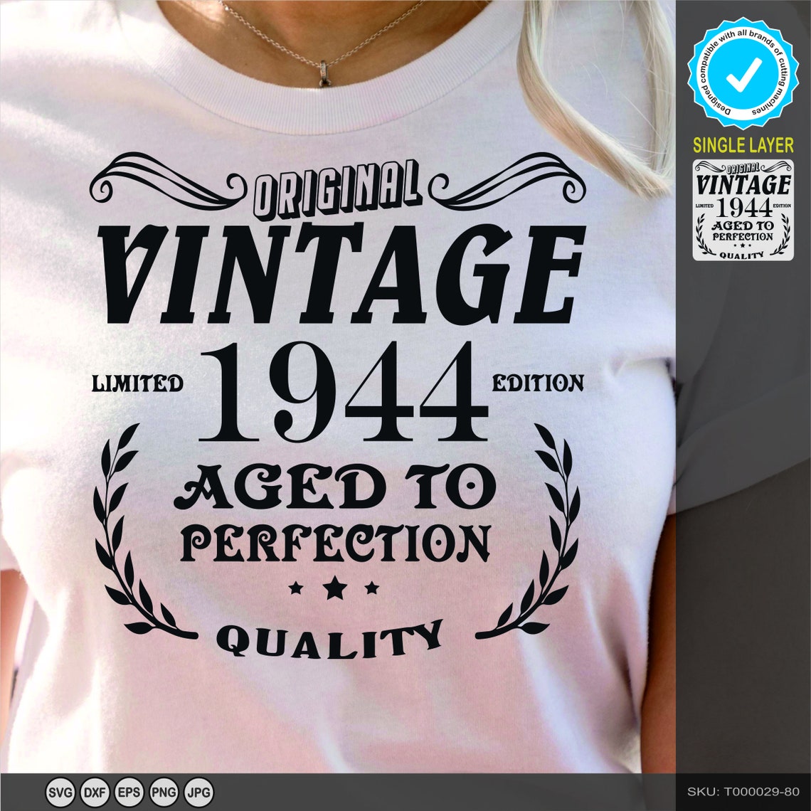 1944 Svg, 80th Birthday Svg, 6-pack 1944 Svg Bundle, Vintage 1944 Svg ...