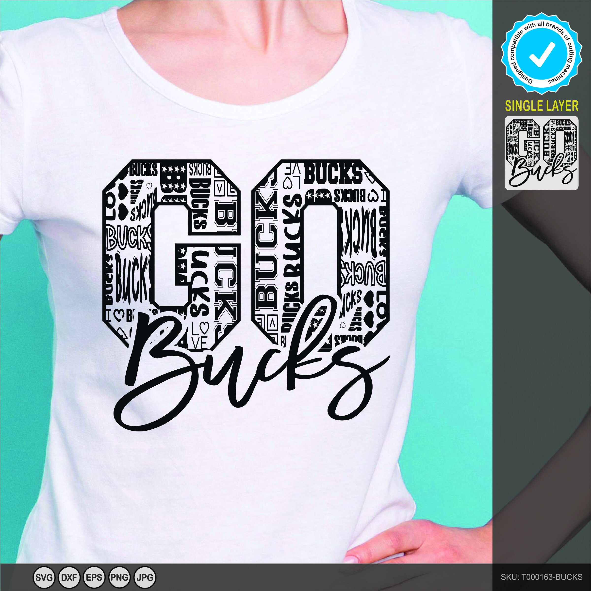 Bucks Svg, Bucks Typography 4 Sports Svg Mascot Pack, Bucks Typography ...