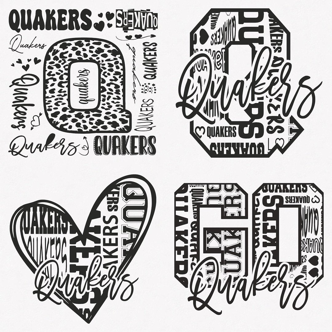 Quakers Svg, Quakers Typography 4 Sports Svg Mascot Pack, Quakers ...