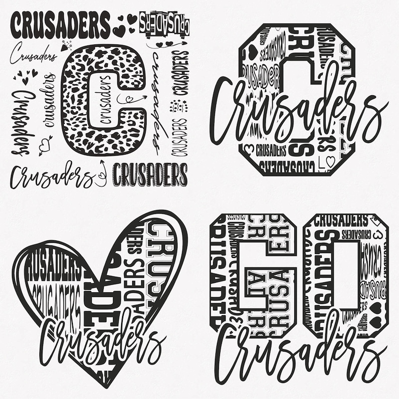 Crusaders Svg With Heart - Etsy