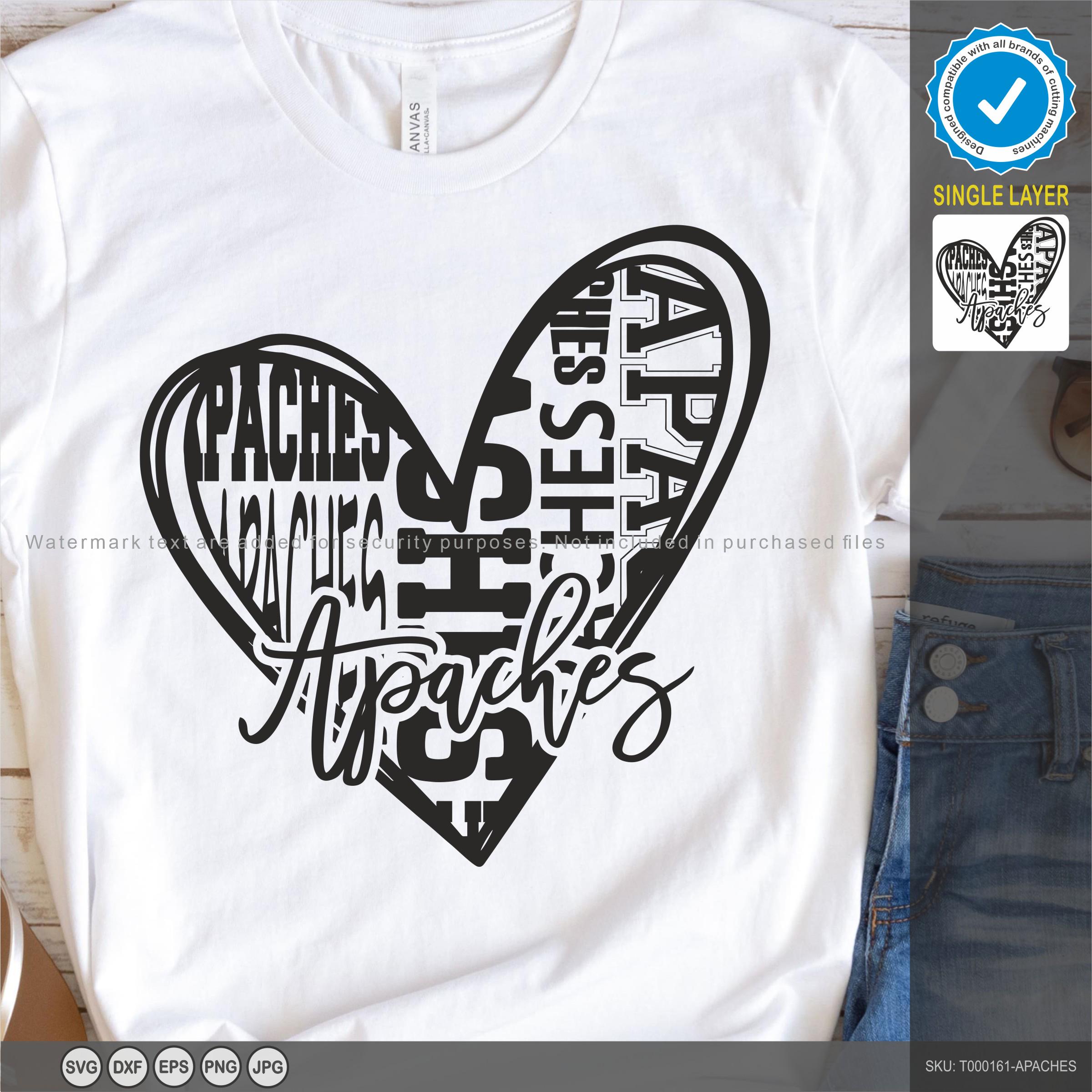 Apaches Svg, Apaches Typography 4 Sports Svg Mascot Pack, Apaches ...