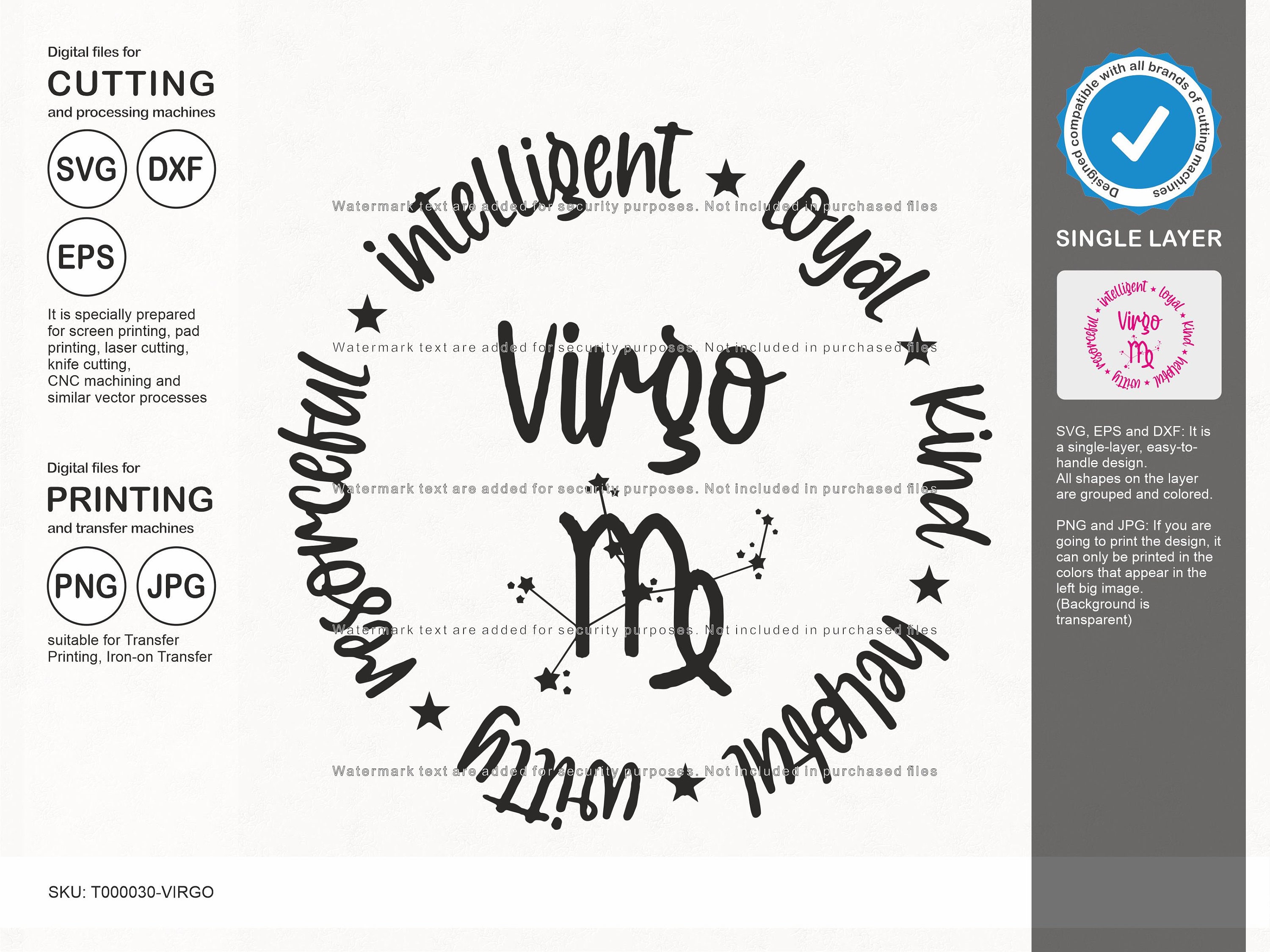Virgo Svg, Virgin Zodiac Symbol Svg, Virgo Zodiac Sign Svg, 9-pack ...