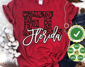 Florida Svg, Printable, Leopard Print Svg, Florida Shirt Svg, Retro ...