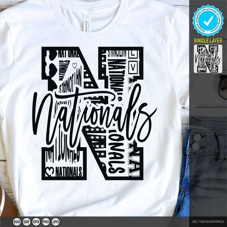 Nationals Svg, Nationals Typography 4 Sports Svg Mascot Pack, Nationals ...