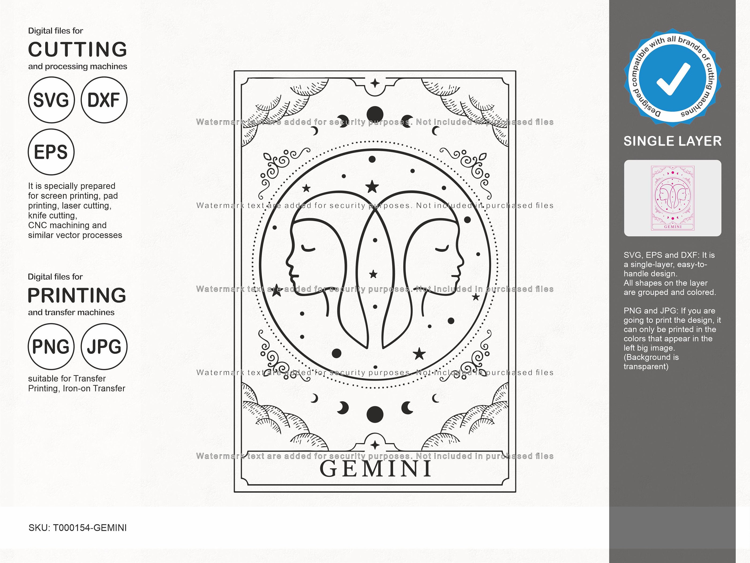 Gemini Svg, Twins Zodiac Symbol Svg, Gemini Zodiac Sign Svg, 9-pack ...