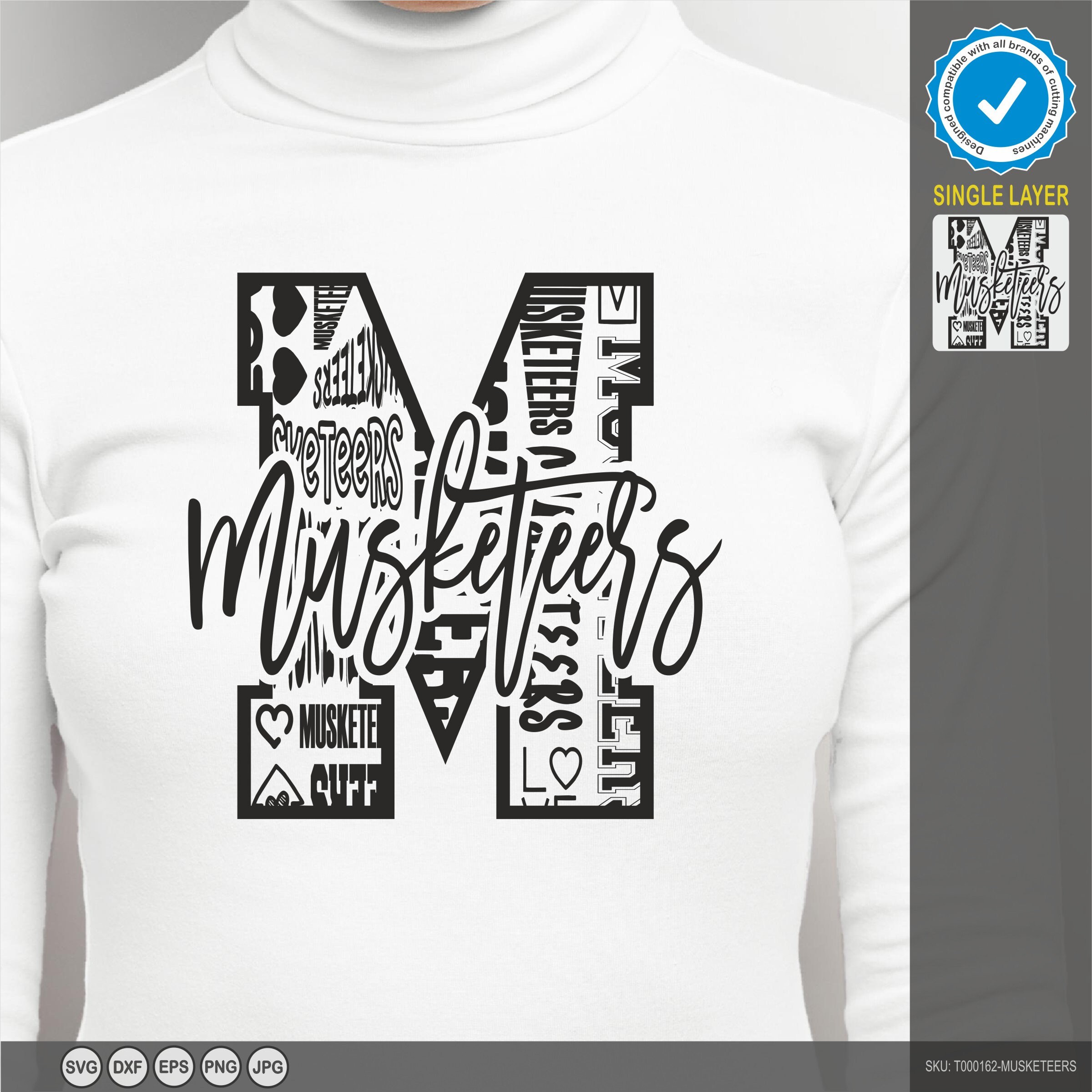 Musketeers Svg, Musketeers Typography 4 Sports Svg Mascot Pack ...