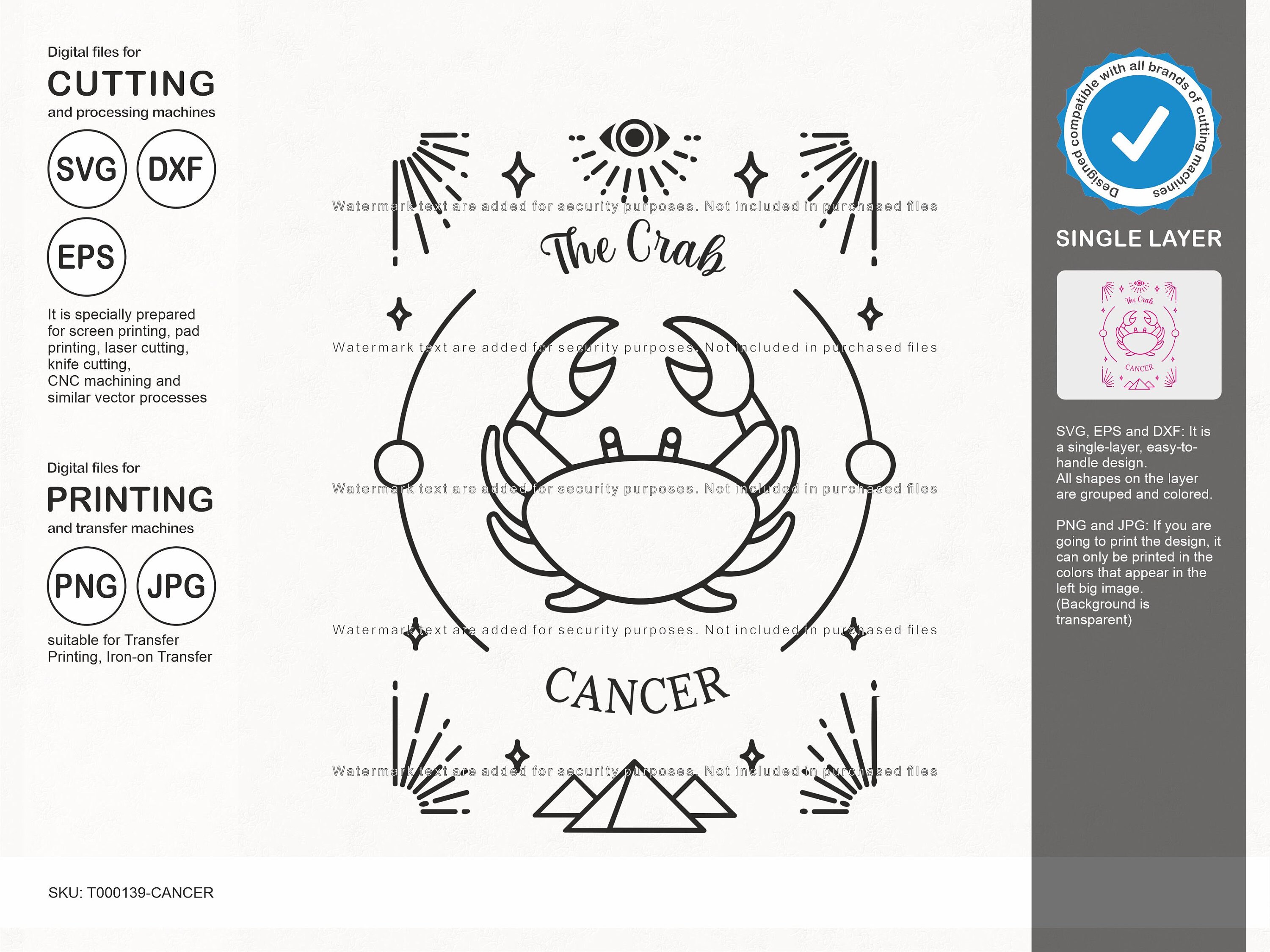 Cancer Svg, Crab Zodiac Symbol Svg, Cancer Zodiac Sign Svg, 9-pack ...