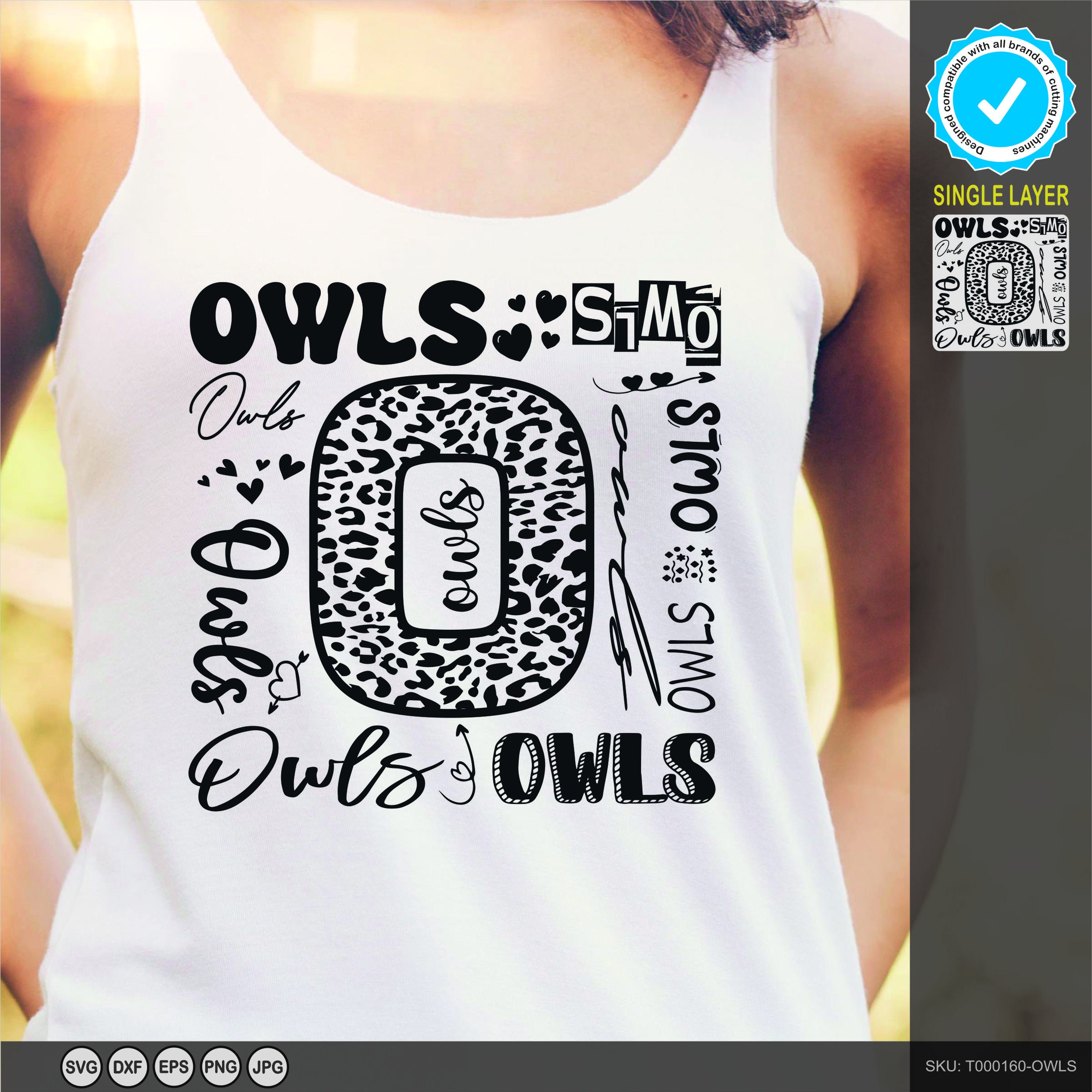 Owls Svg, Owls Typography 4 Sports Svg Mascot Pack, Owls Typography Svg ...