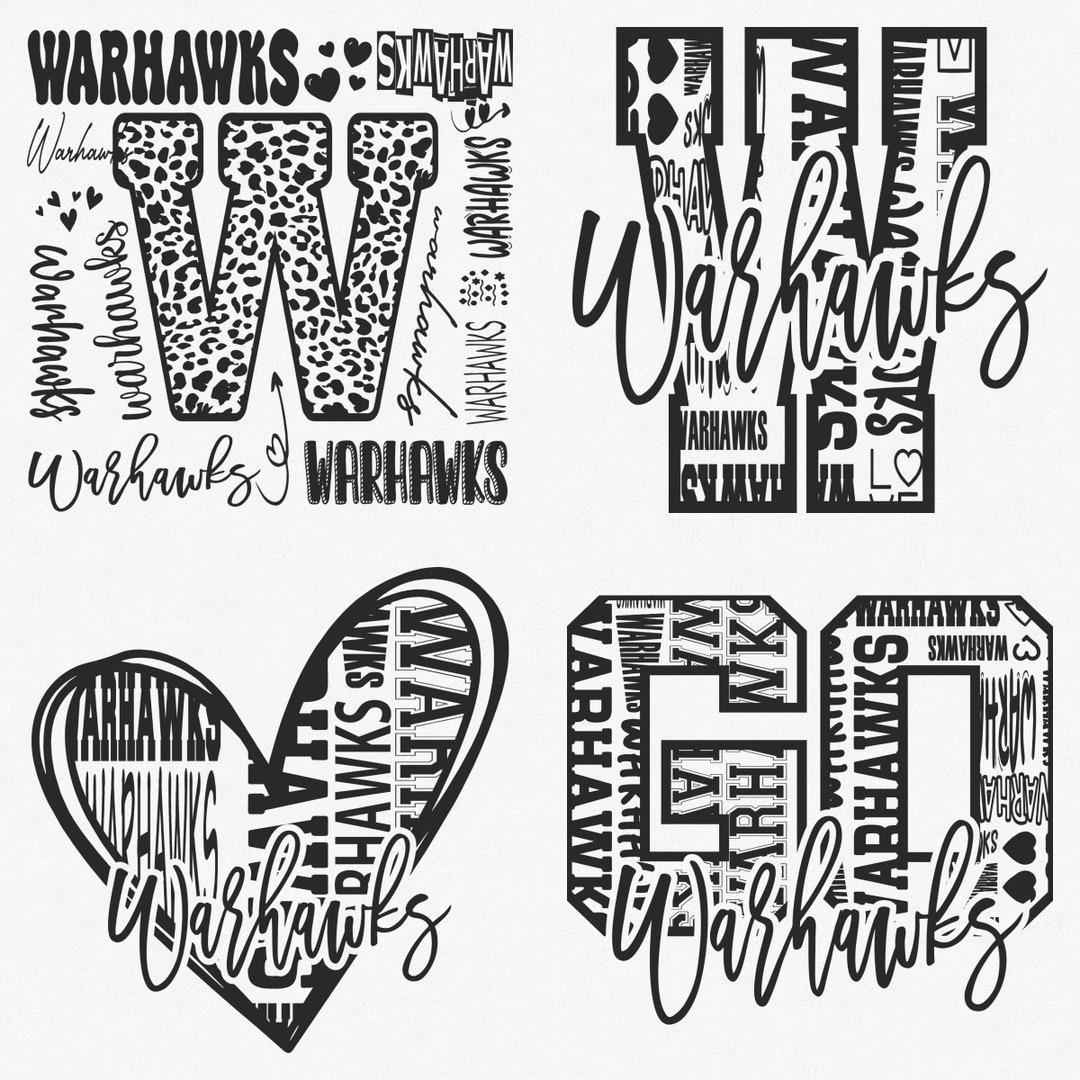 Warhawks Svg, Warhawks Typography 4 Sports Svg Mascot Pack, Warhawks ...