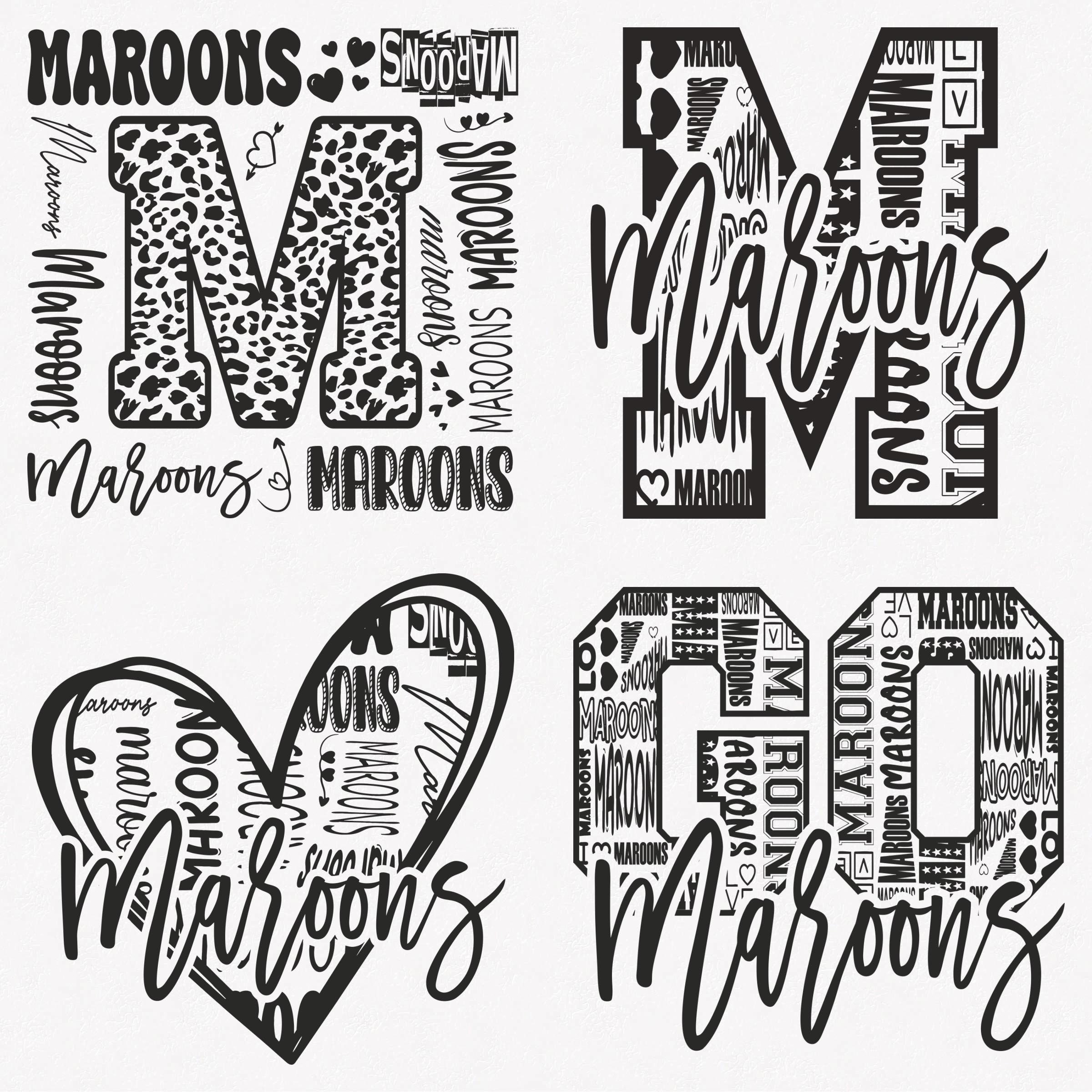Maroons Svg, Maroons Typography 4 Sports Svg Mascot Pack, Maroons ...