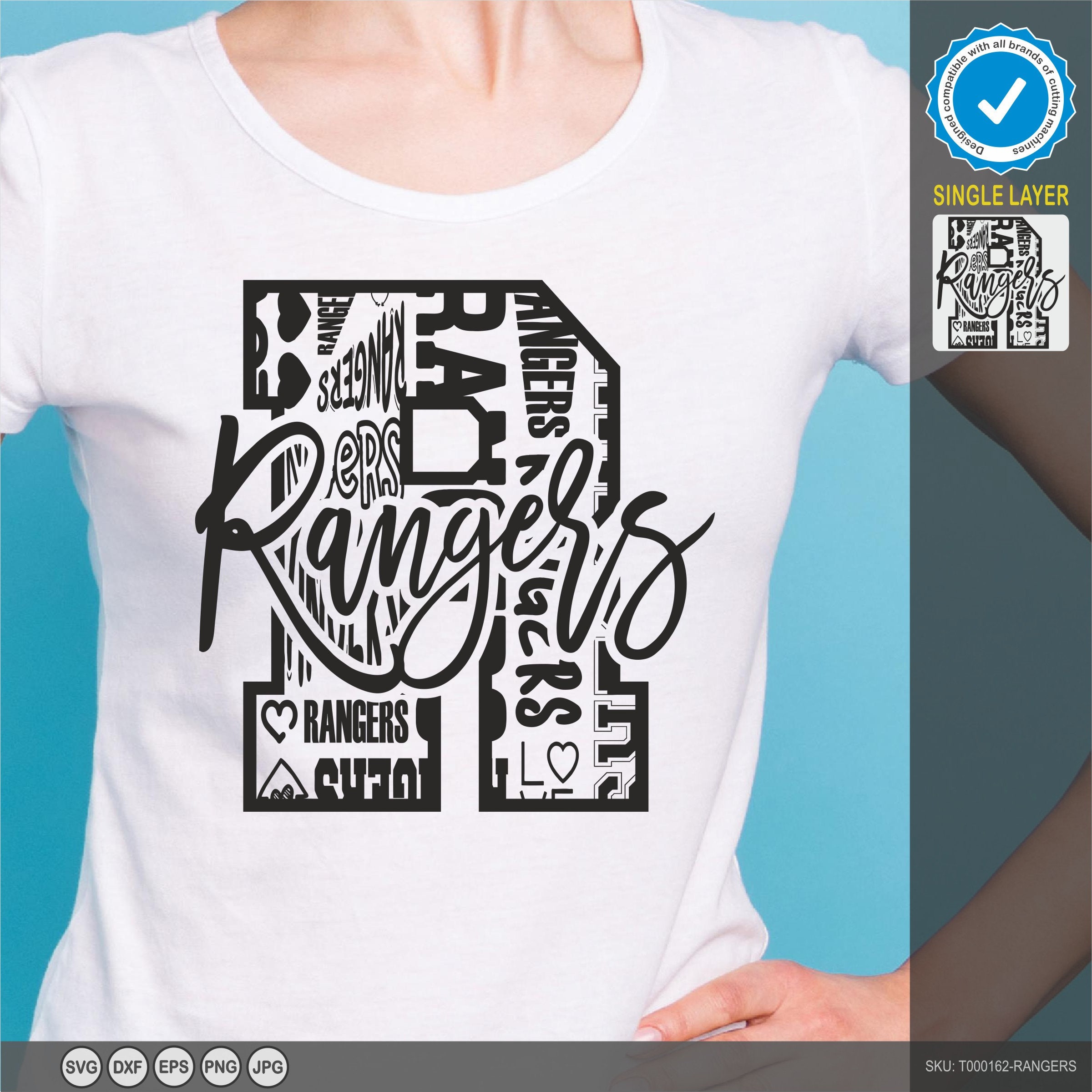 Rangers Svg, Rangers Typography 4 Sports Svg Mascot Pack, Rangers ...