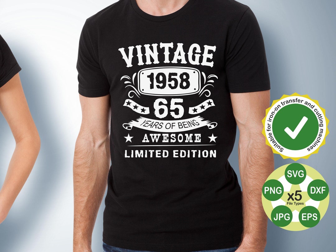 Vintage 1958 Birthday Svg Aged to Perfection Svg Limited - Etsy