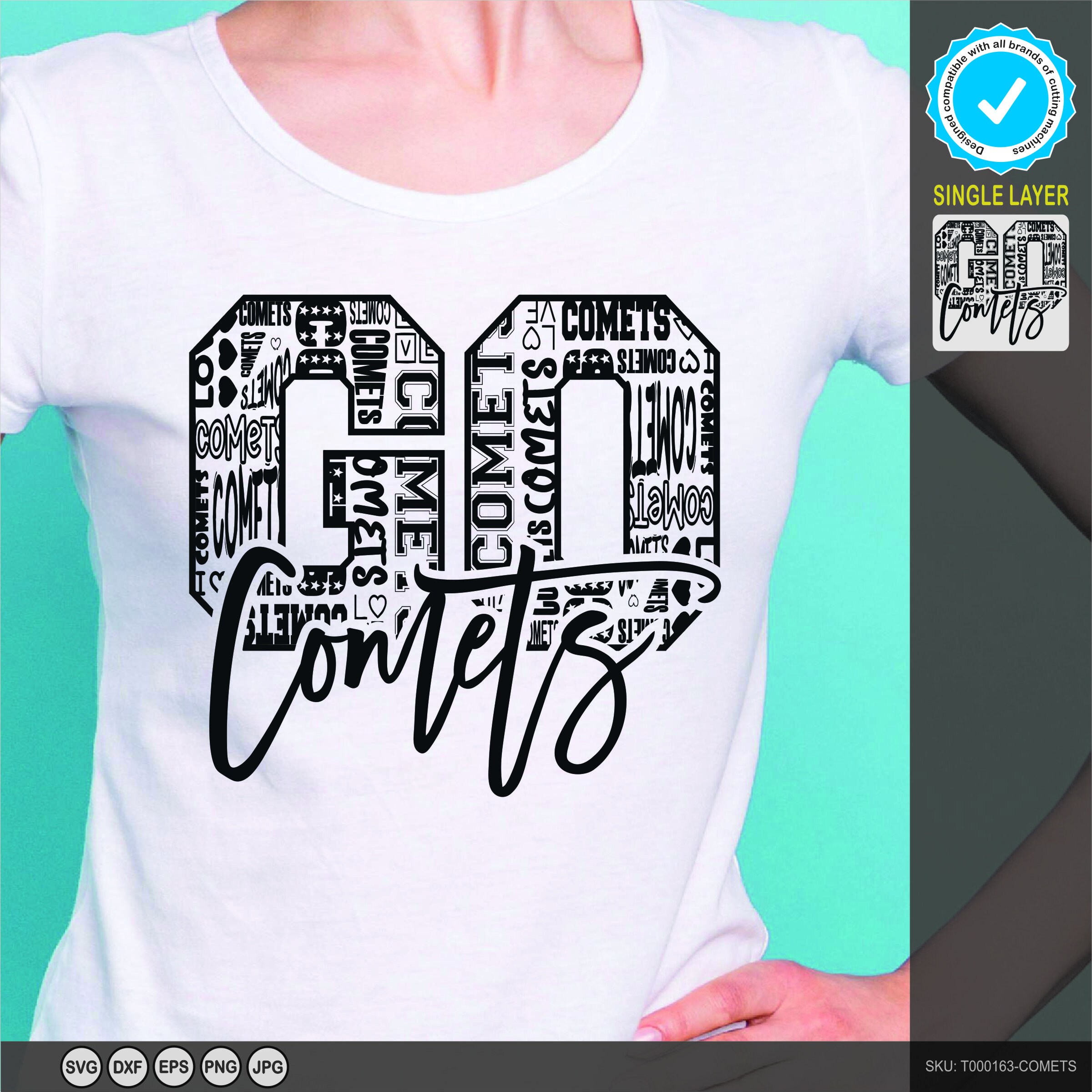 Comets Svg, Comets Typography 4 Sports Svg Mascot Pack, Comets ...