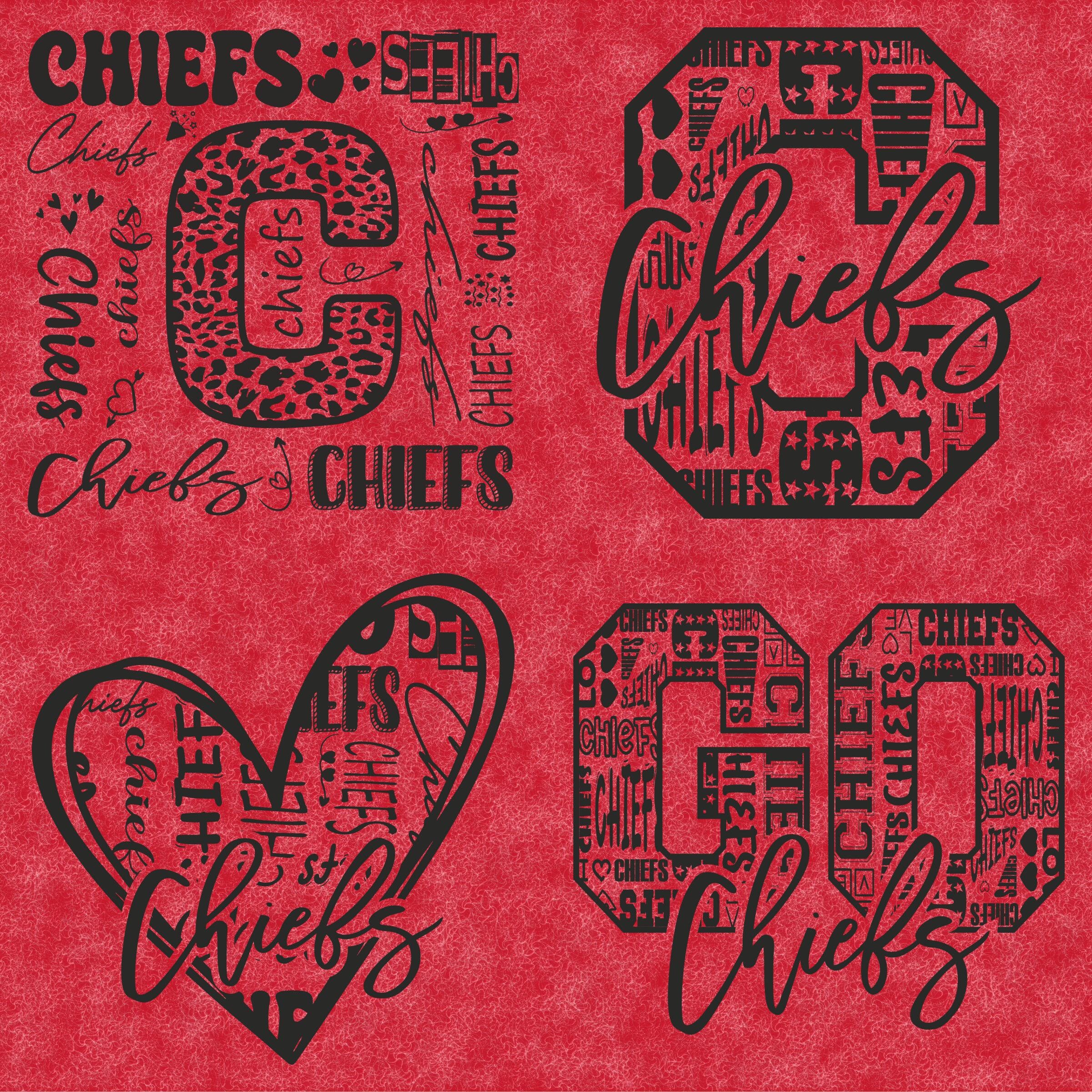 Chiefs Svg, Chiefs Typography 4 Sports Svg Mascot Pack, Chiefs ...