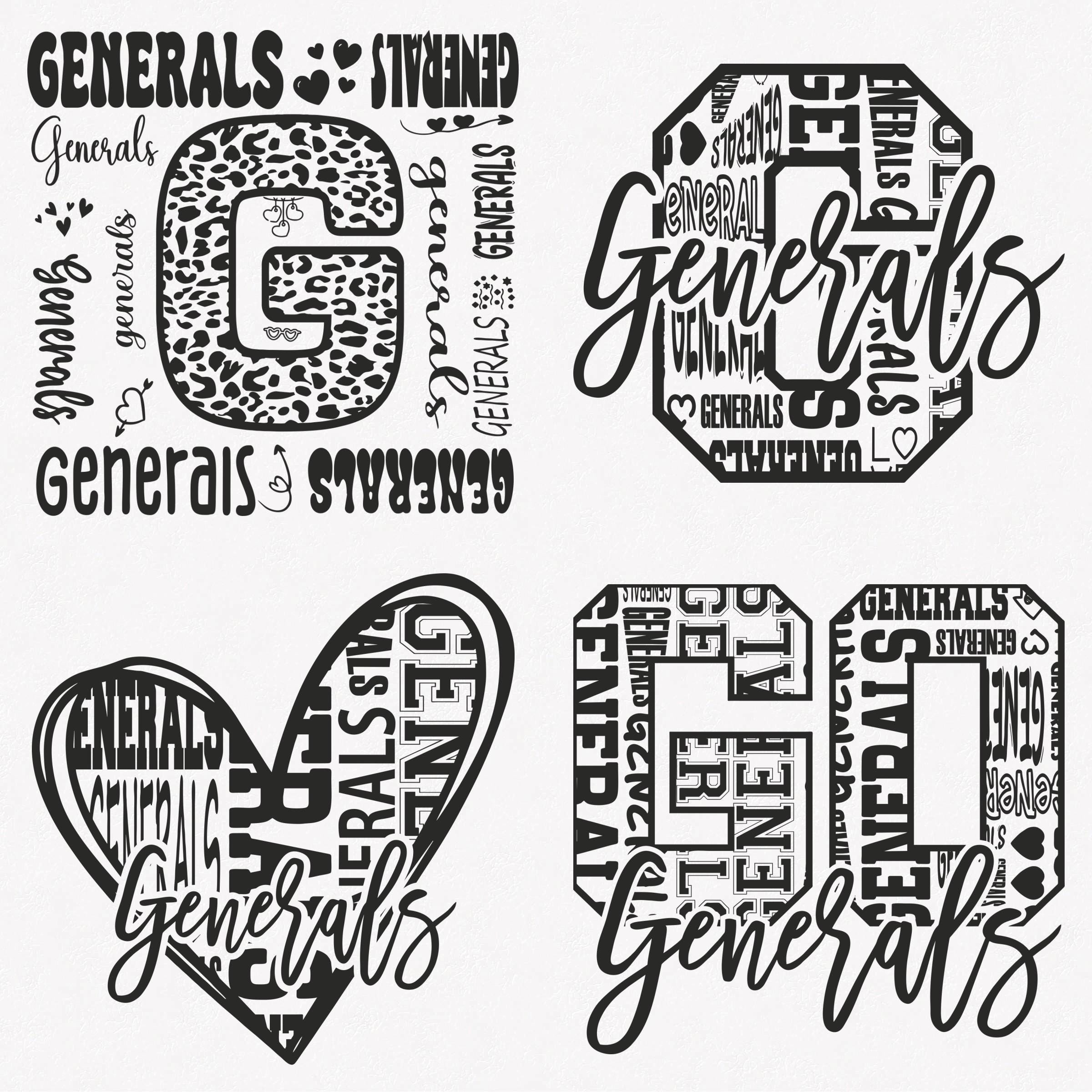 Generals Svg, Generals Typography 4 Sports Svg Mascot Pack, Generals ...