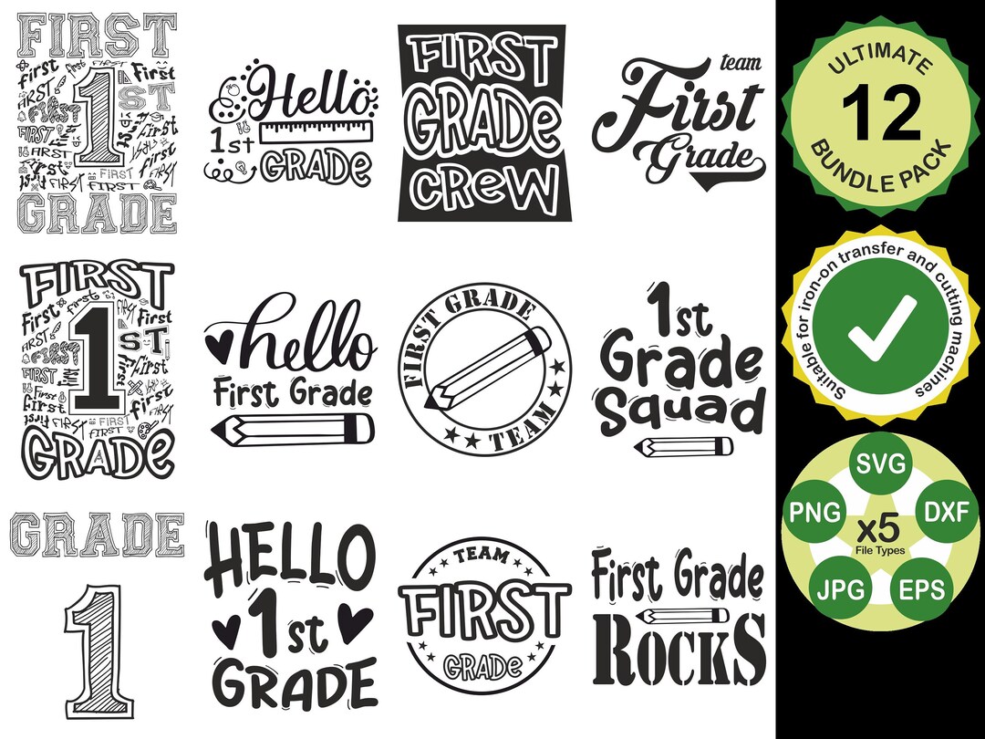 First Grade Bundle Svg, 1st Grade Bundle Svg, Digital Cut Files ...