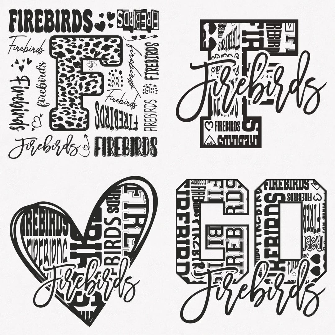 Firebirds Svg, Firebirds Typography 4 Sports Svg Mascot Pack, Firebirds ...