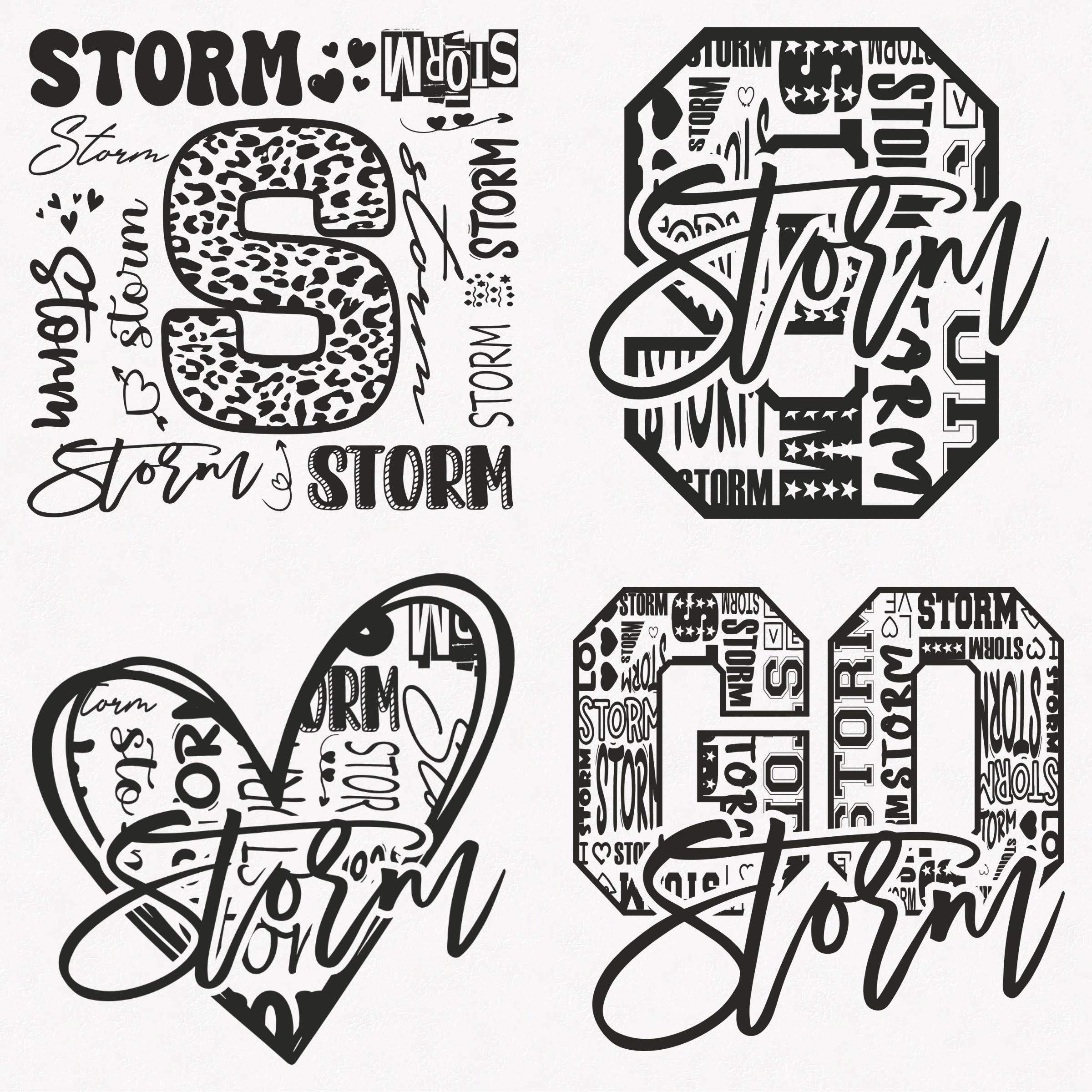 Storm Svg, Storm Typography 4 Sports Svg Mascot Pack, Storm Typography ...