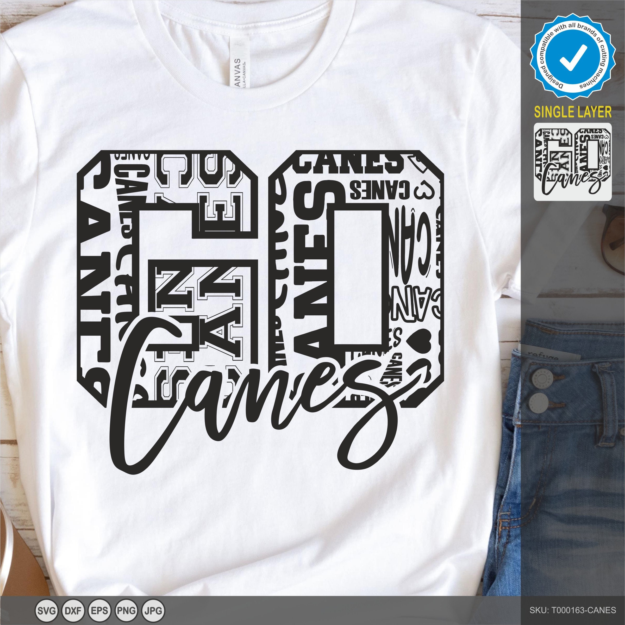 Canes Svg, Canes Typography 4 Sports Svg Mascot Pack, Canes Typography ...